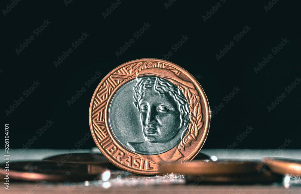 moeda brasileira, moeda, 1 real, reais, real, dinheiro. Moeda de 1 real ...