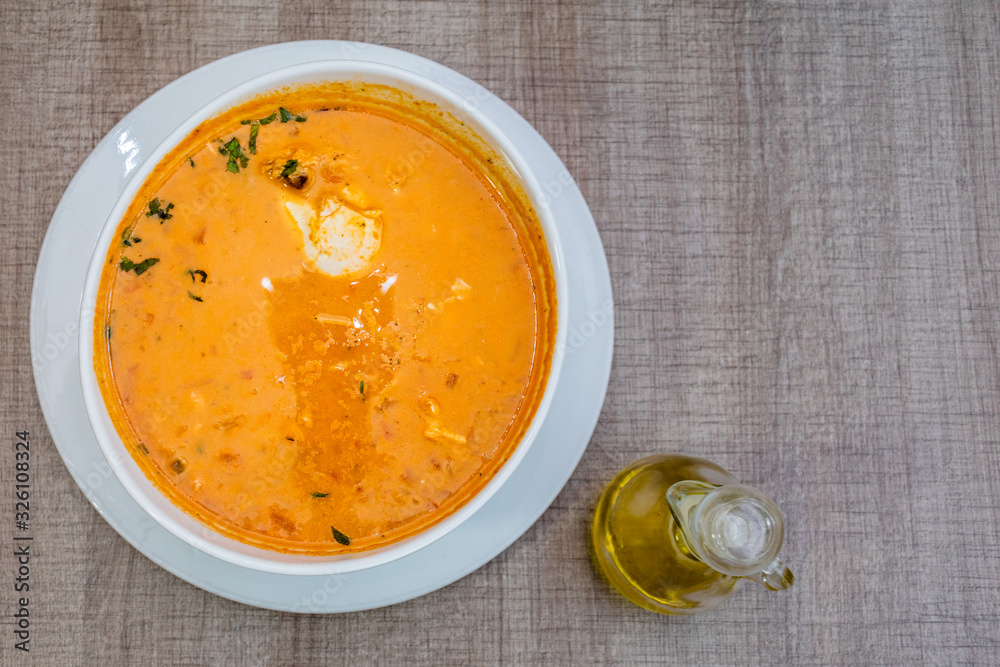 Sopa peruana chupe de pescado Stock Photo | Adobe Stock