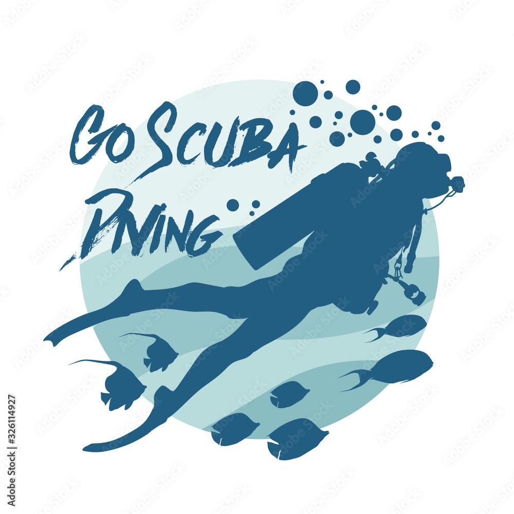 Scuba diving logo. Vector logotype or badge for Diving Center. Scuba ...