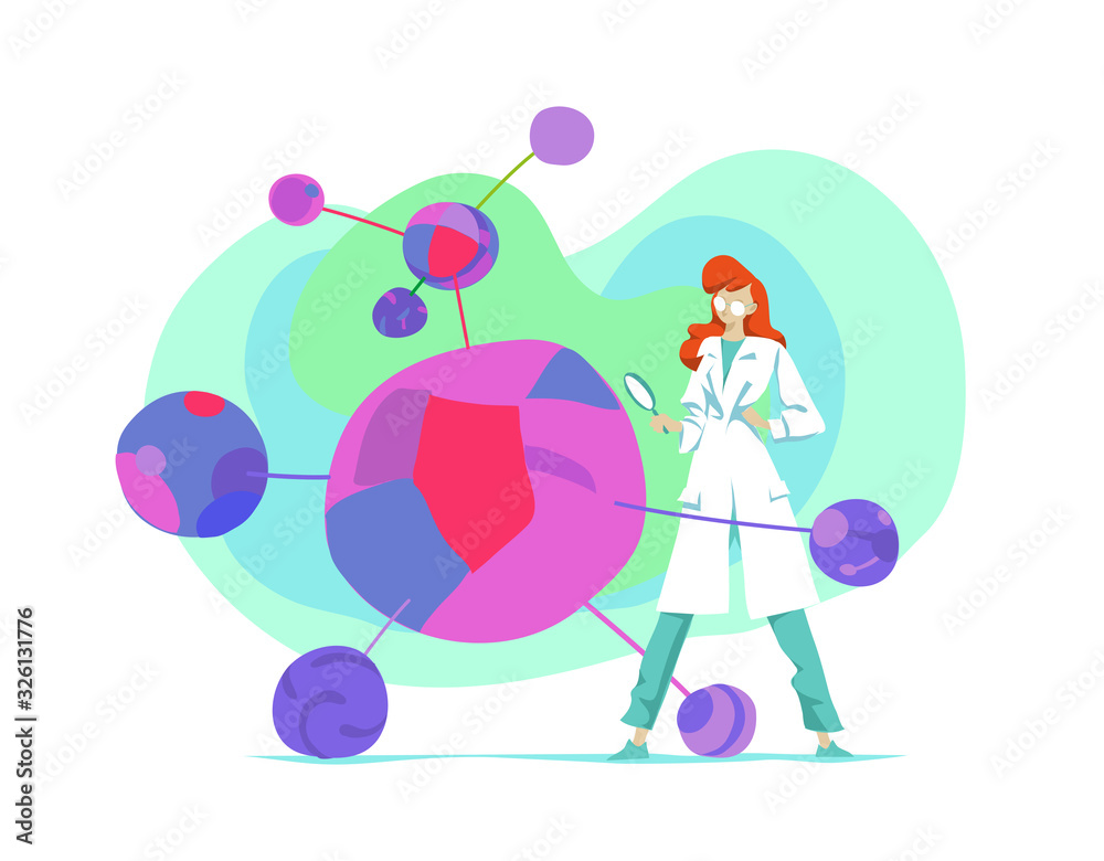 Lo scienziato, microbiologo, virologo esamina il campione del virus ...