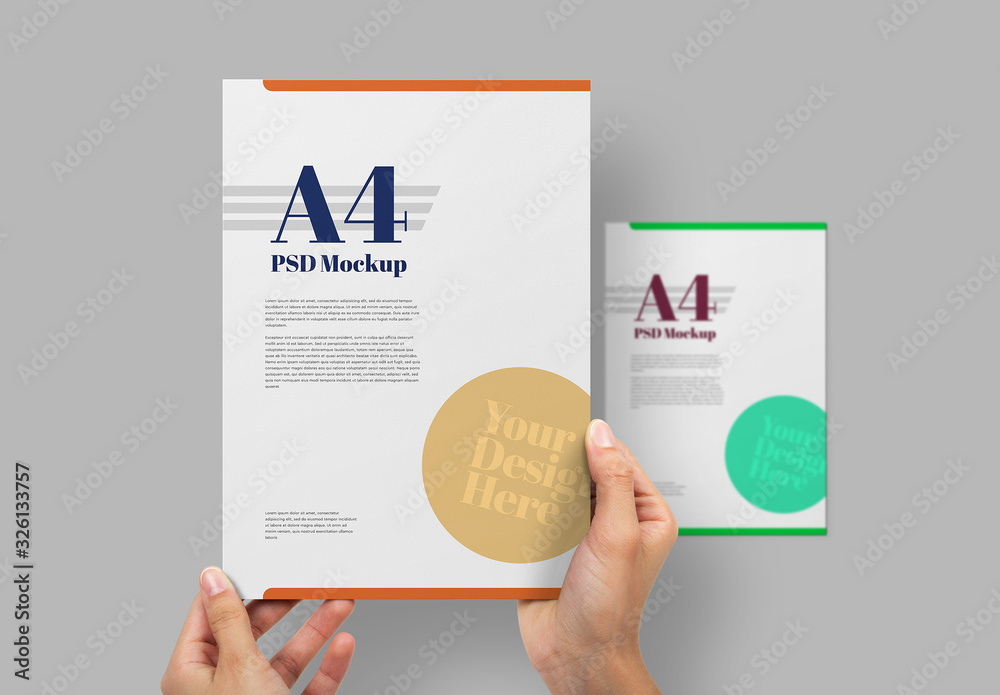 Hands Holding Paper Mockup Stock Template | Adobe Stock