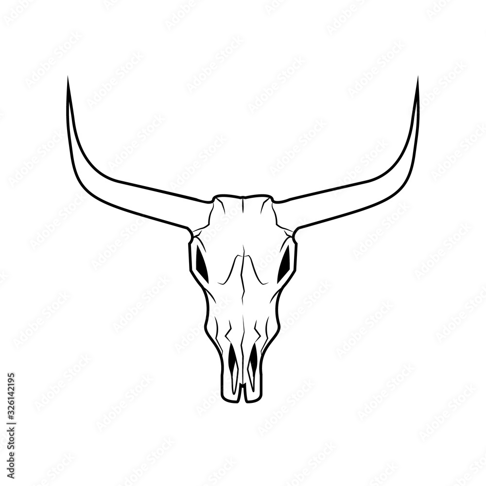 Bull Skull Outline
