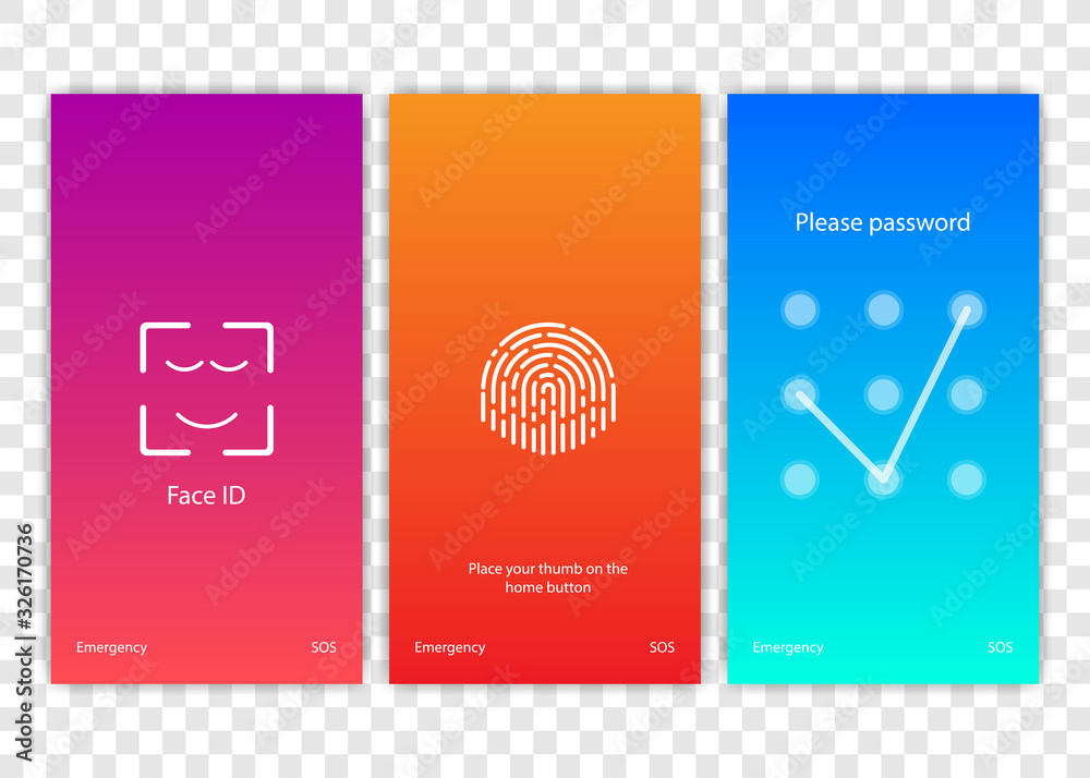 Screen Lock. PInterface for lock screen or enter password pages. Vector ...