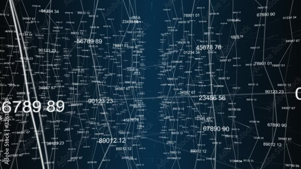 This stock motion graphics video shows updating numbers connected to ...