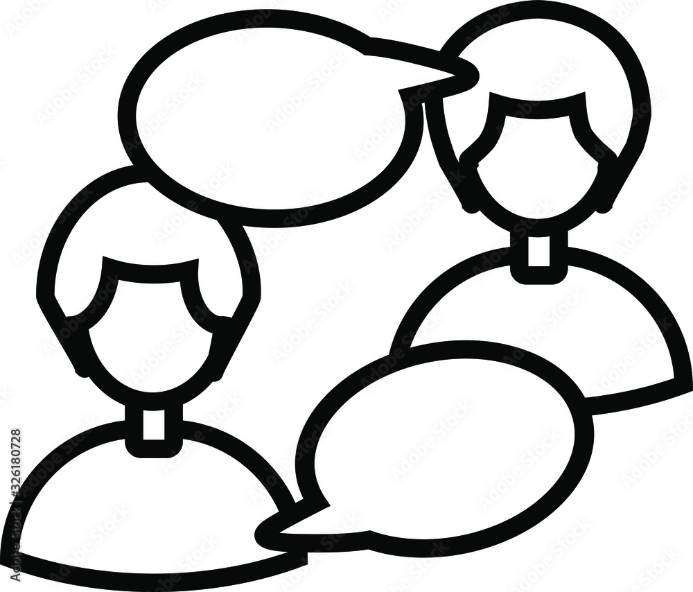Vetor de conversation of two people, interaction conversation of people ...