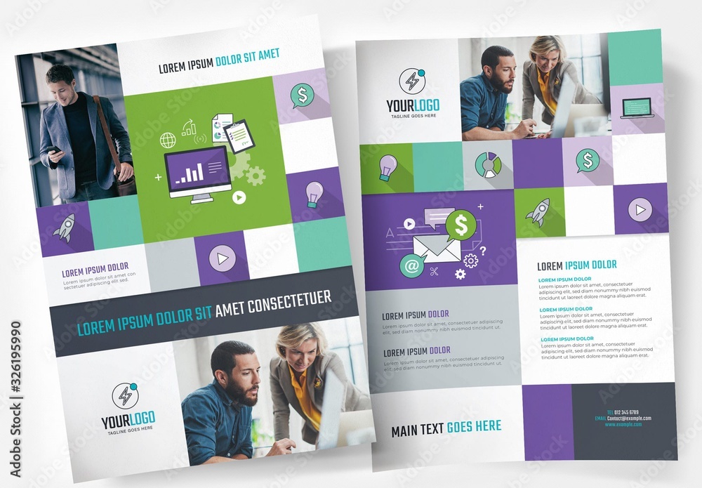 Digital Marketing Services Poster Layout Stock Template | Adobe Stock
