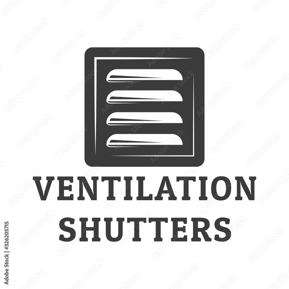 Ventilation shutters black logo with sample text Stock Vector | Adobe Stock