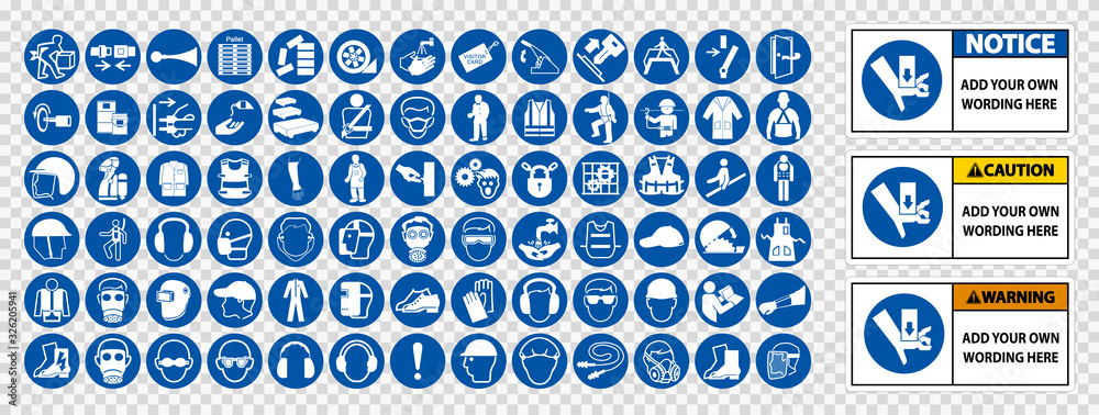 Symbol Safety Sign,Personal Protective Equipment (PPE) Isolate on ...