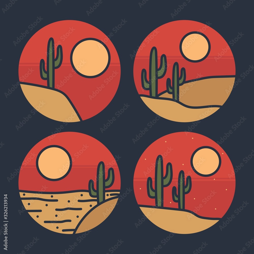 simple logo badge desert design, for t-shirt prints, patches, emblems ...