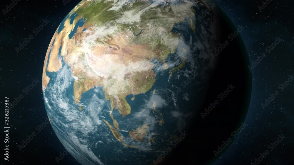 Planet Earth, seen from space, zooming in on Wuhan, the capital of ...