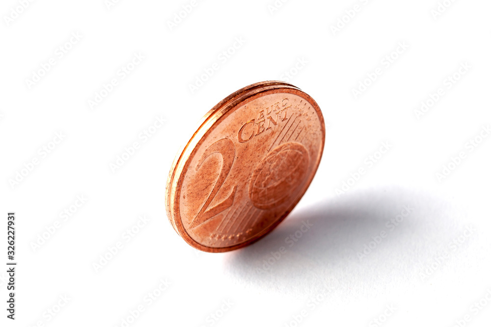 2 Euro Cents Coin isolated on white background Stock Photo | Adobe Stock