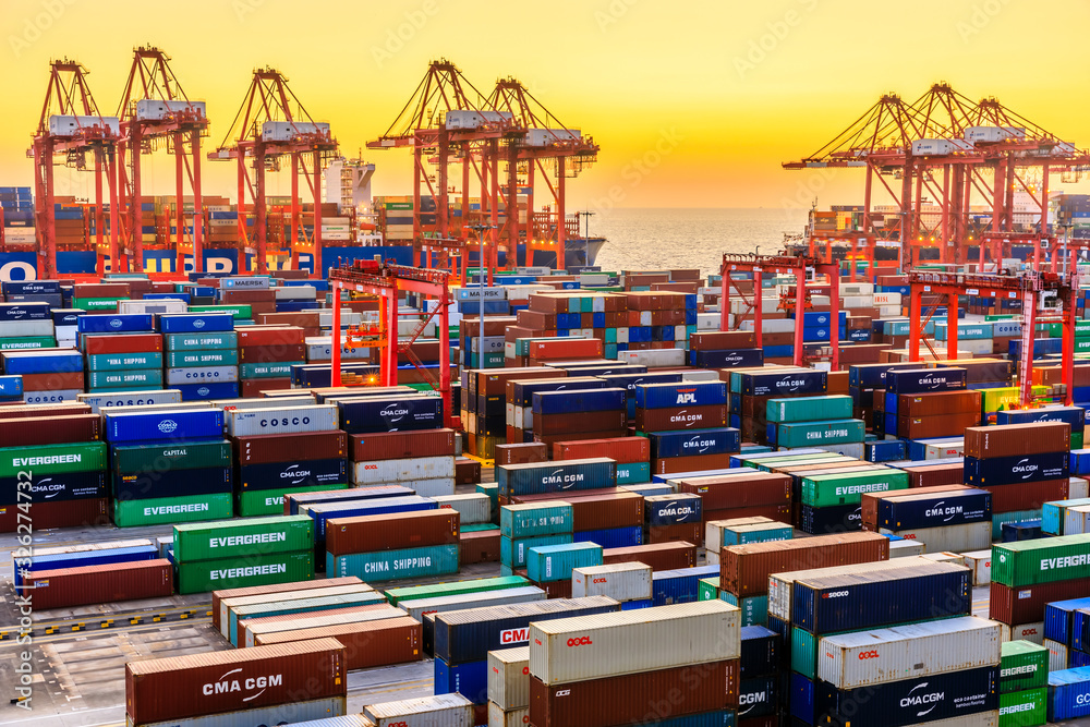 Shanghai,China - November 15,2019:Shanghai Yangshan Deepwater Port ...