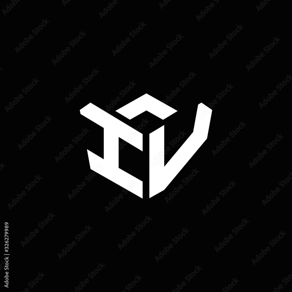 IV logo monogram with emblem style ribbon design template Stock Vector ...