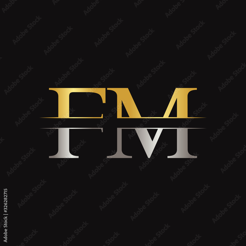 FM letter Type Logo Design vector Template. Abstract Letter FM logo ...