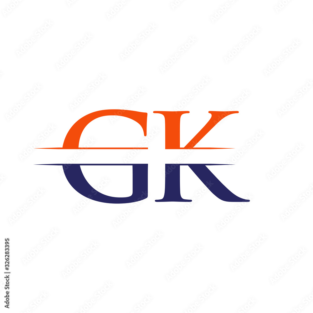 GK letter Type Logo Design vector Template. Abstract Letter GK logo ...