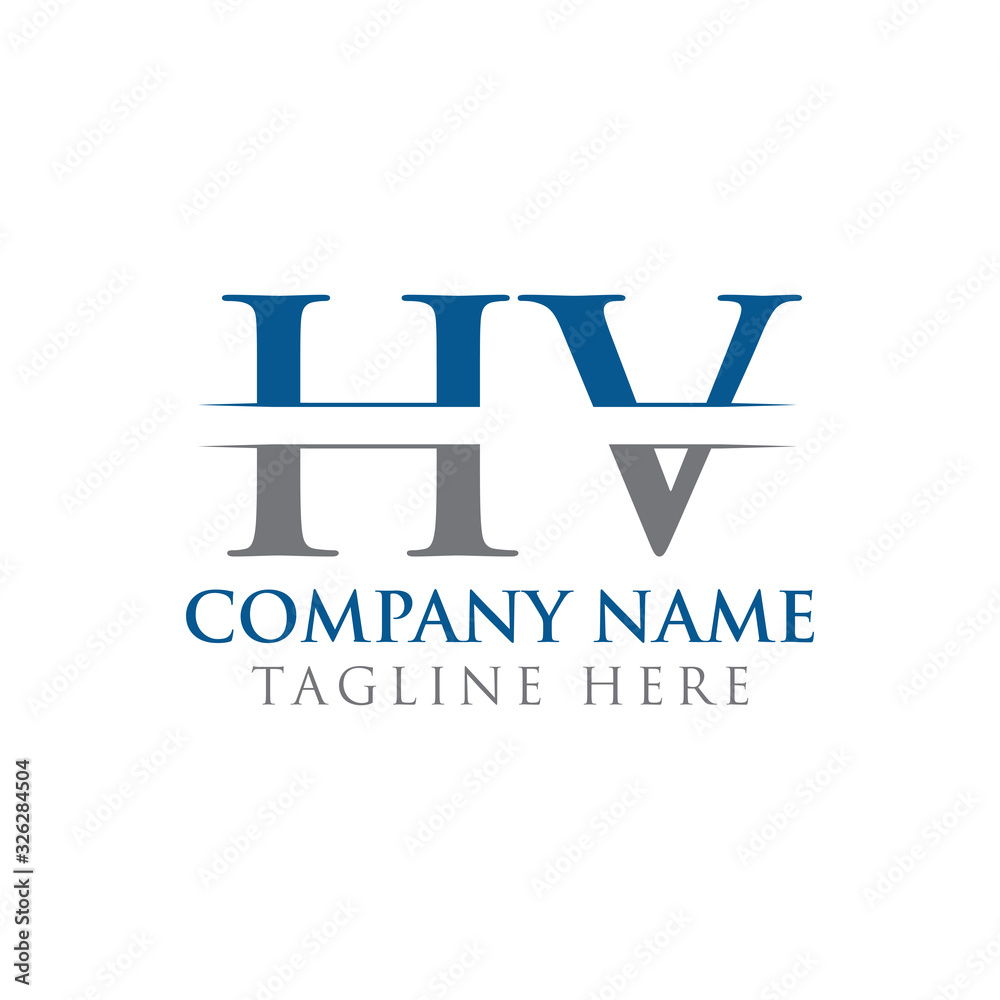 HV letter Type Logo Design vector Template. Abstract Letter HV logo ...