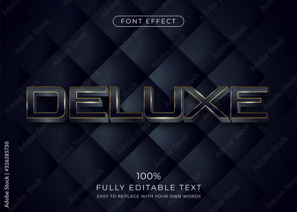 Deluxe text effect. Editable font style Stock Vector | Adobe Stock