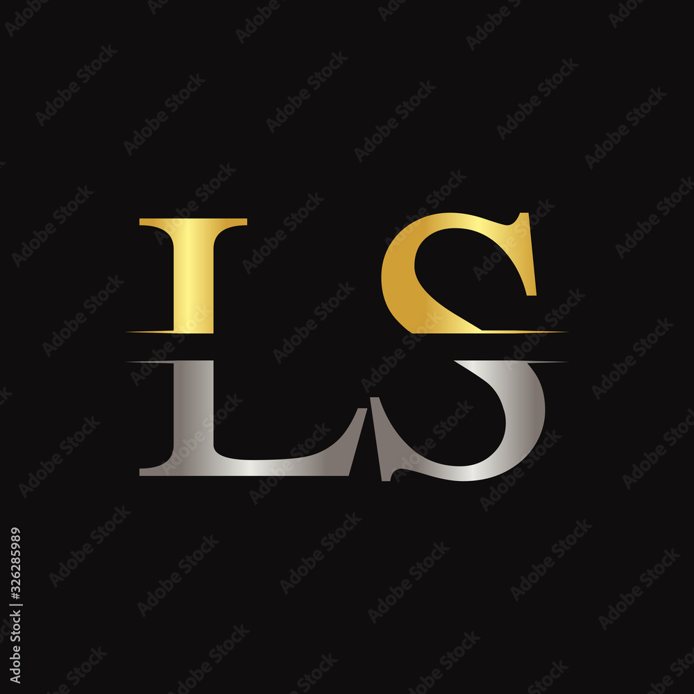 Initial LS letter Logo Design vector Template. Abstract Black Letter LS ...