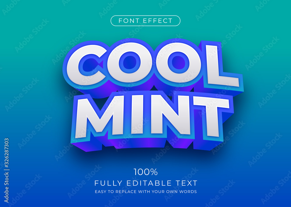 Modern 3d extrude text effect. Editable font style Stock Vector | Adobe ...