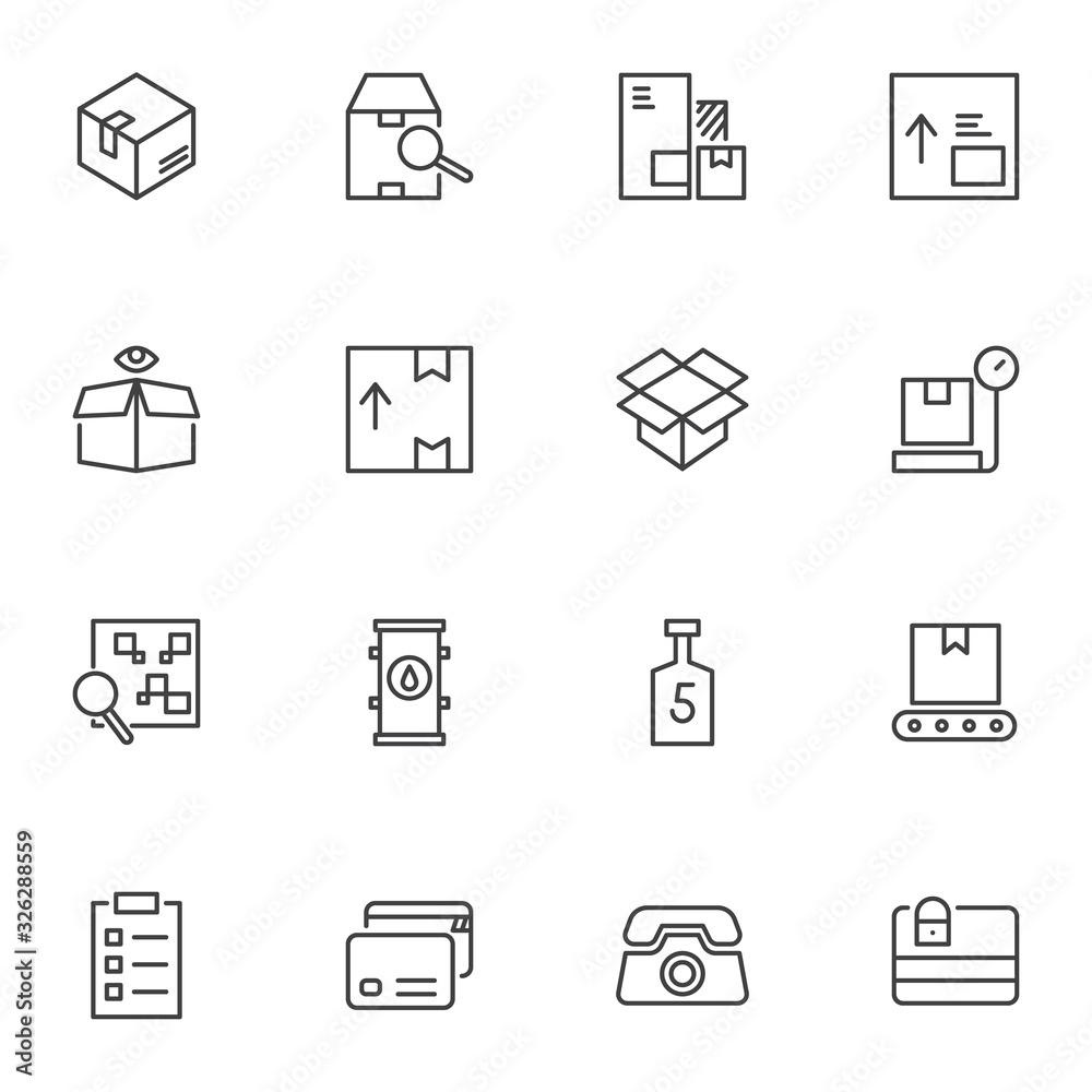 Logistics delivery line icons set. linear style symbols collection, Delivery service outline ...