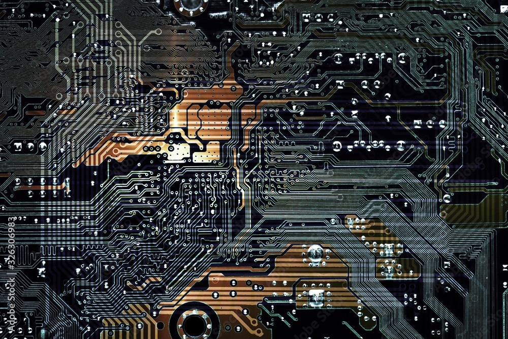 circuit board background of computer motherboard Stock Photo | Adobe Stock