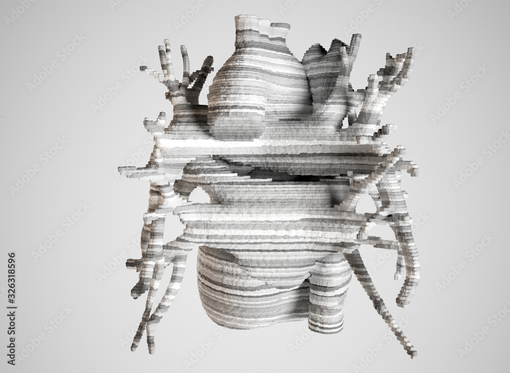 Bioprint of a heart, 3D printing of a heart, concept of the future in ...