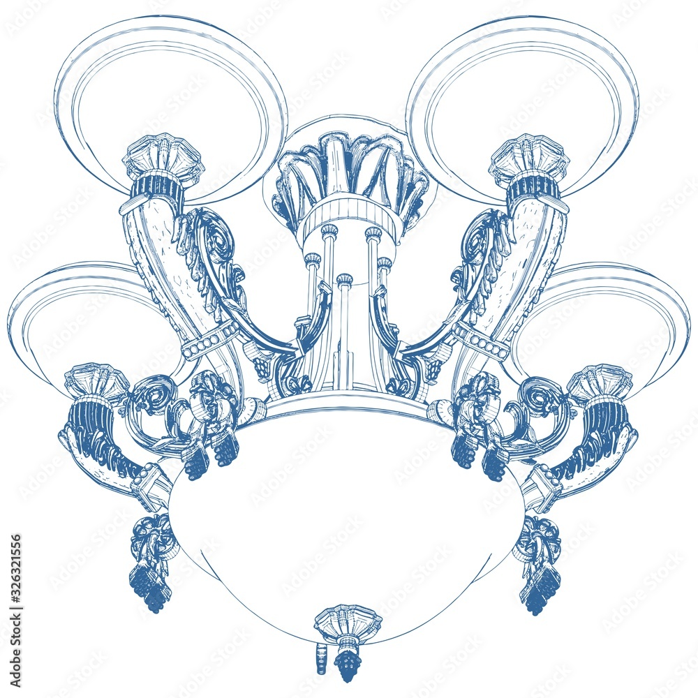 Luster Chandelier Vector. Illustration Isolated On White Background. A ...