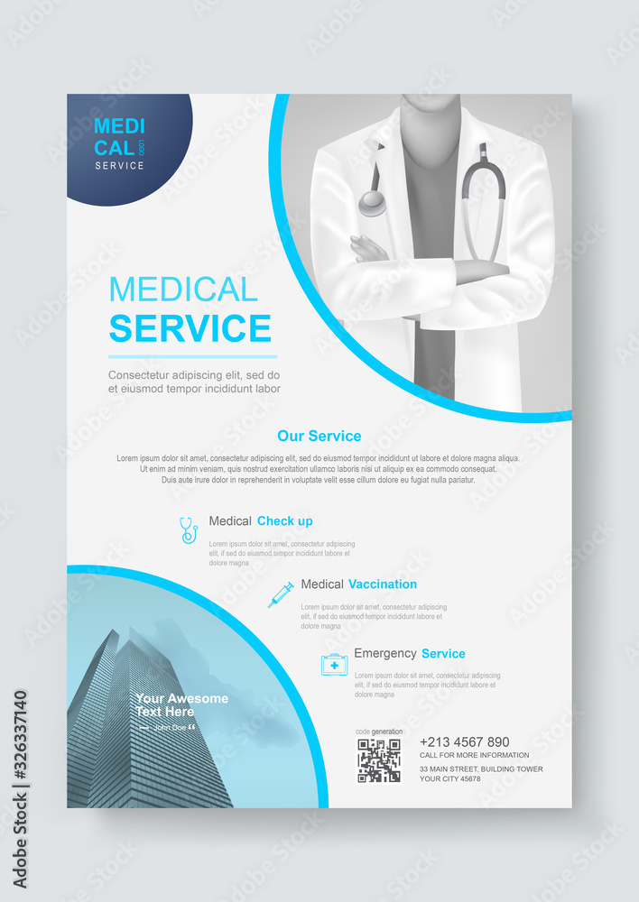 Medical health care cover template design for Flyer, Brochure, Leaflets ...