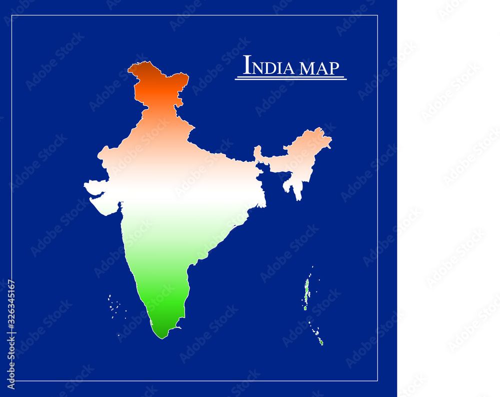 Map of India with tri colour flag Stock Vector | Adobe Stock