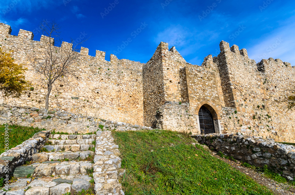The medieval crusader castle of Platamon,located southeast of Mount ...