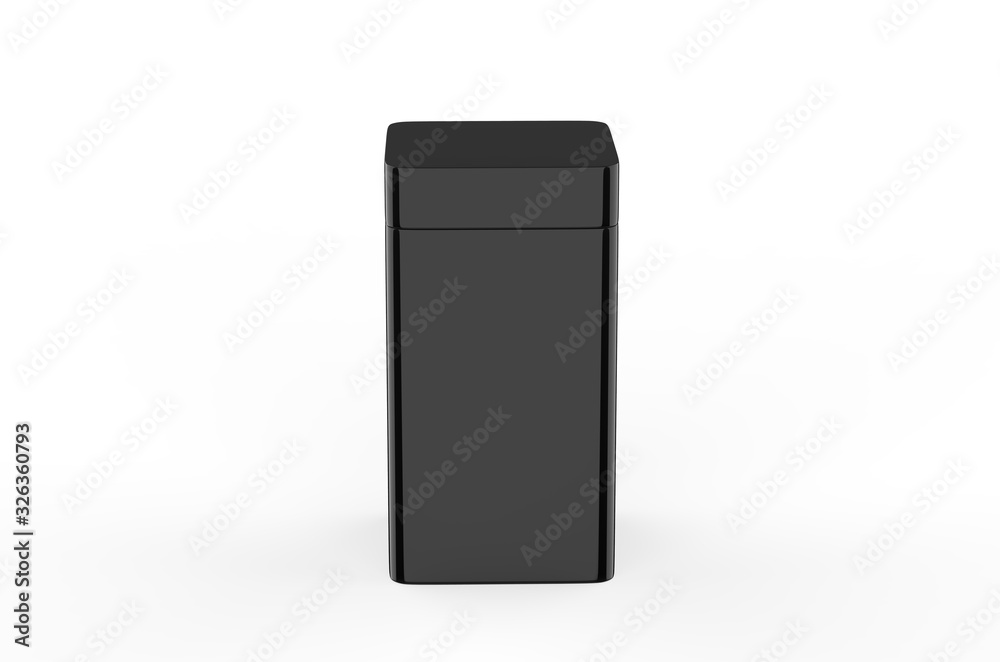 Black glossy tin can mock up template. Container for dry products - tea ...