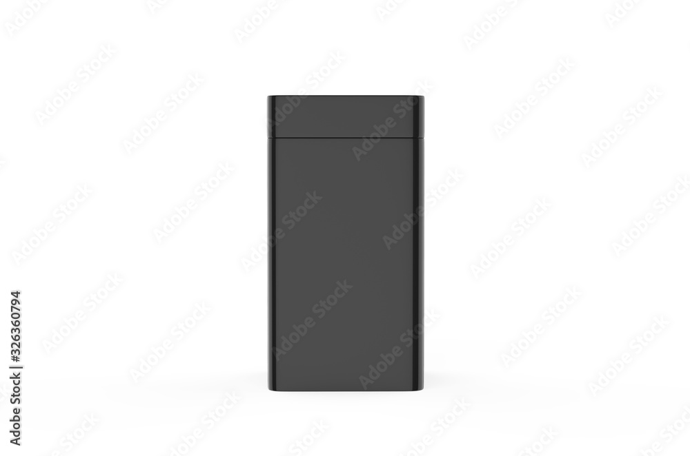 Black glossy tin can mock up template. Container for dry products - tea ...