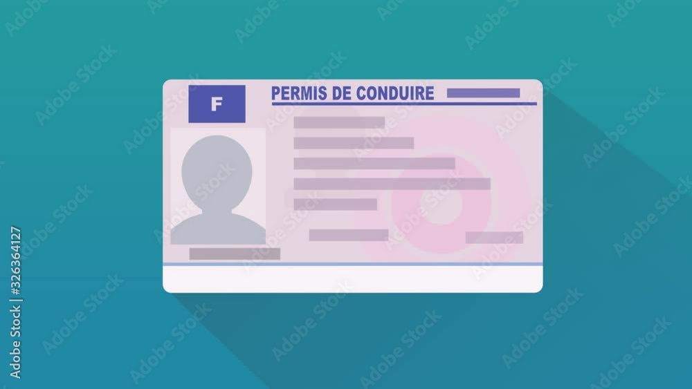 Présenter son permis de conduire (flat design avec fond bleu, fond ...