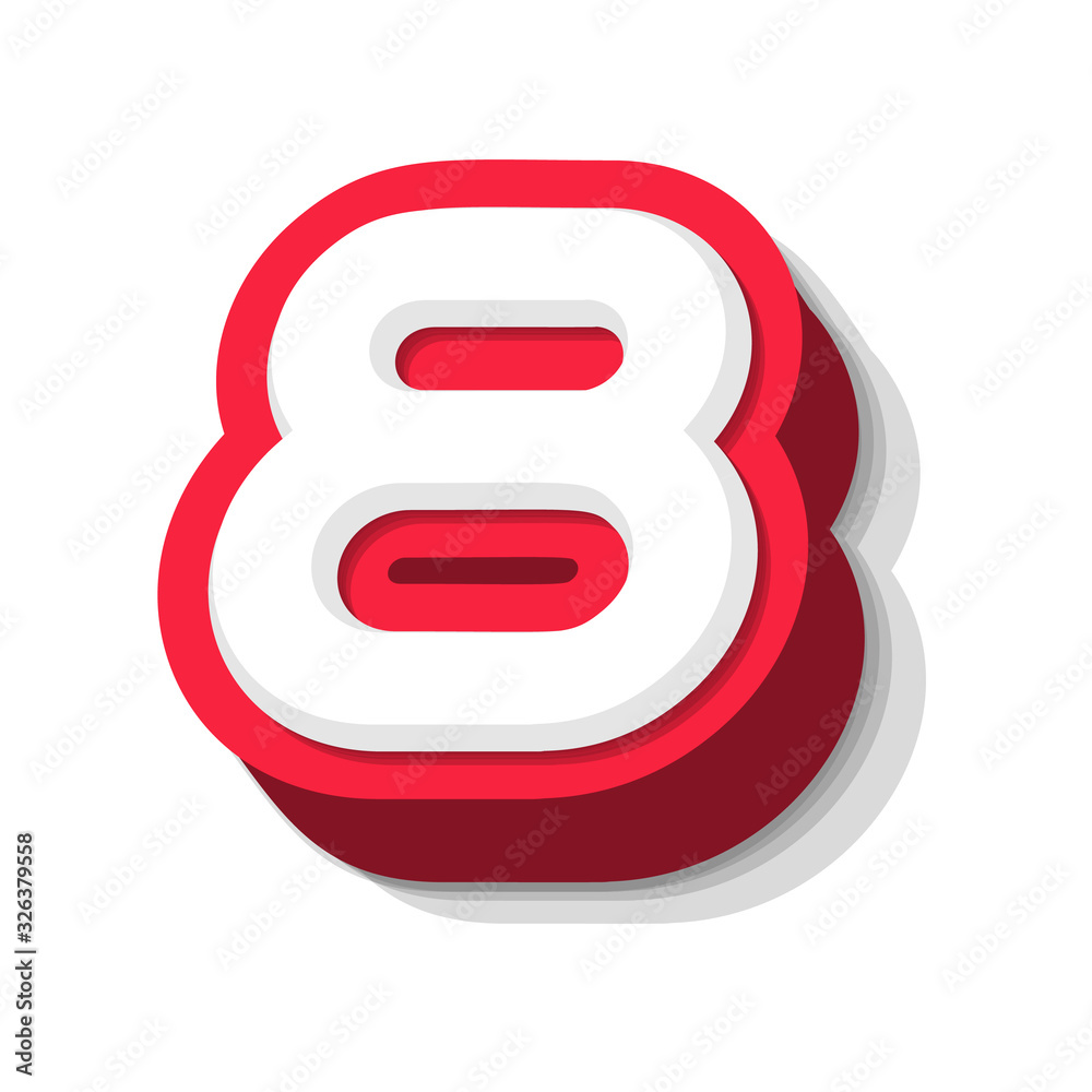 3D bold funny number 8, heavy type for modern super hero monogram ... 3D bold funny number 8, heavy type for modern super hero monogram ...