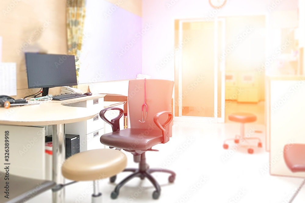 Doctor examination room for patient exam in OPD ward for abstract ...