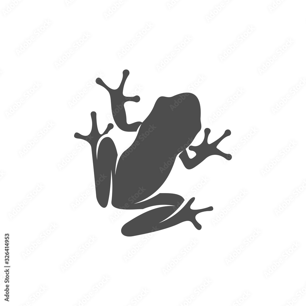 Frog logo vector design template, Silhouette Frog logo animal ...