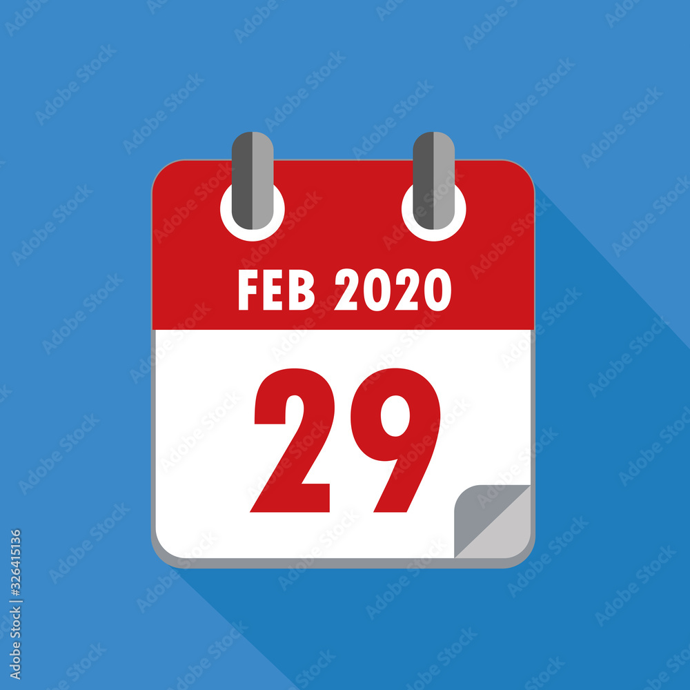 29 february 2020 in the leap year calendar vector illustration EPS10 ...