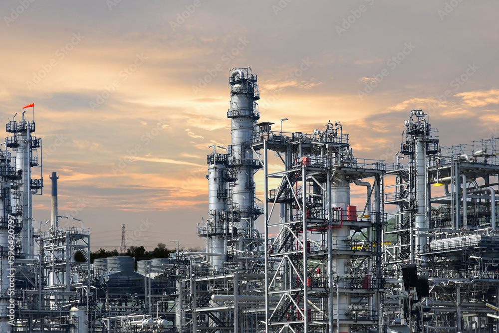 Oil and gas industrial, Oil refinery plant from industry, Refinery Oil ...