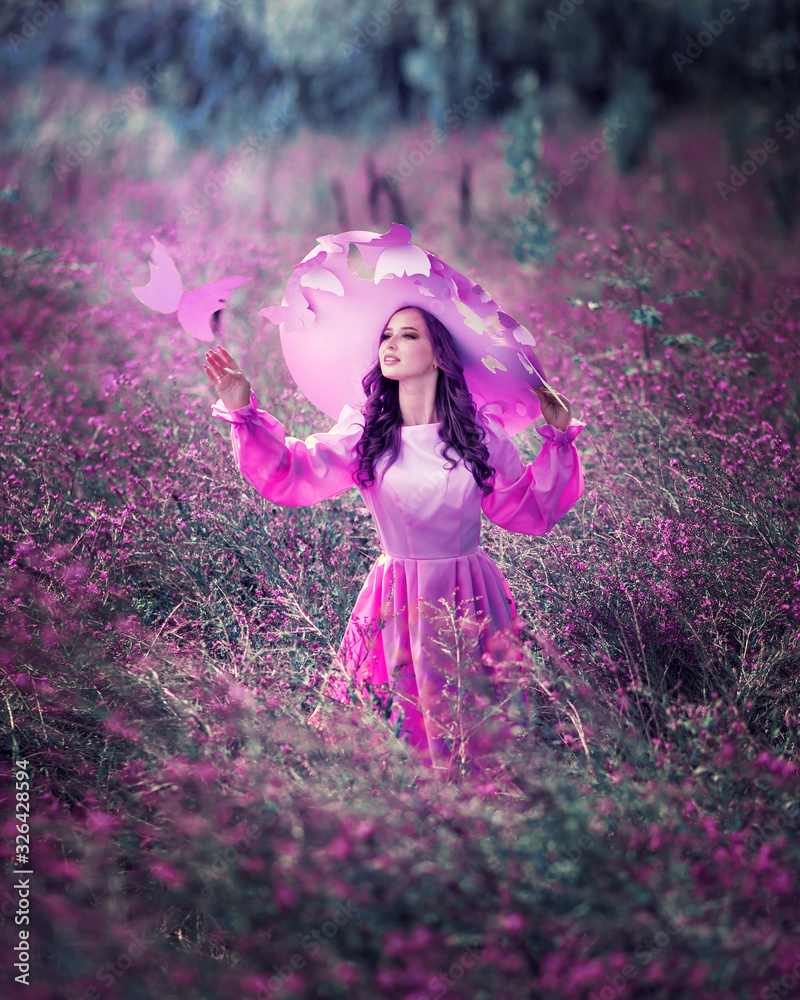 Portrait of amazing cute young woman in beautiful fairy tale image in ...