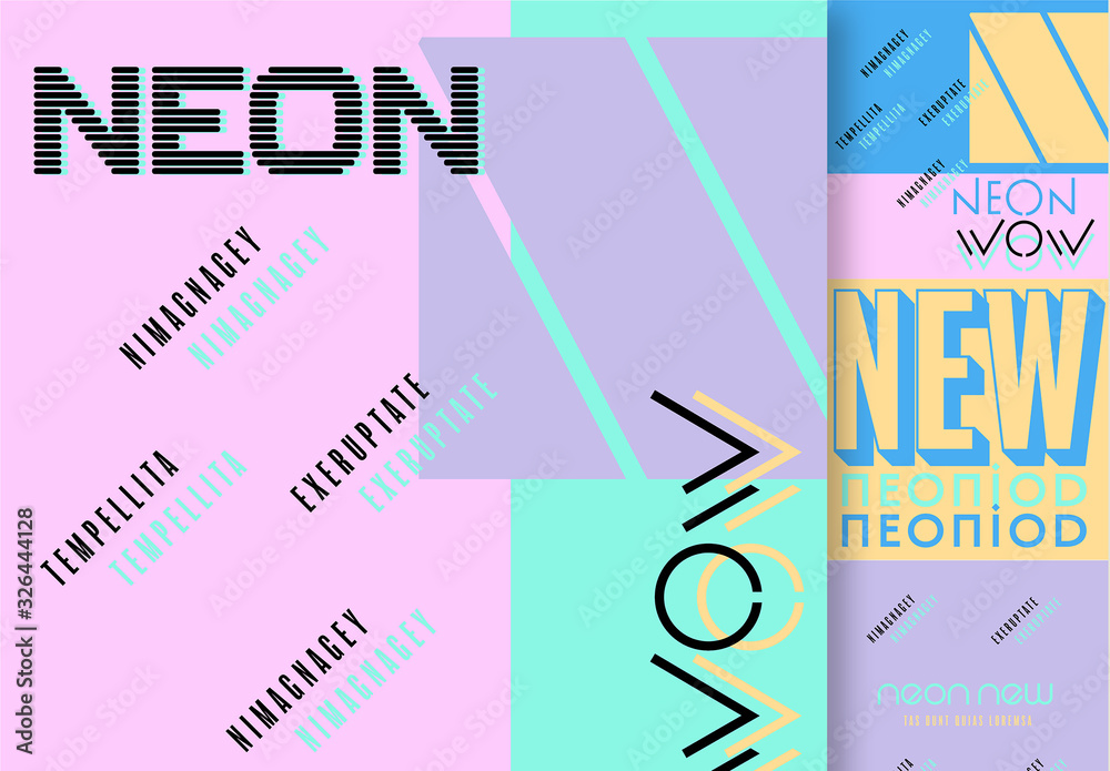 Retro Social Post Layout Set Stock Template | Adobe Stock