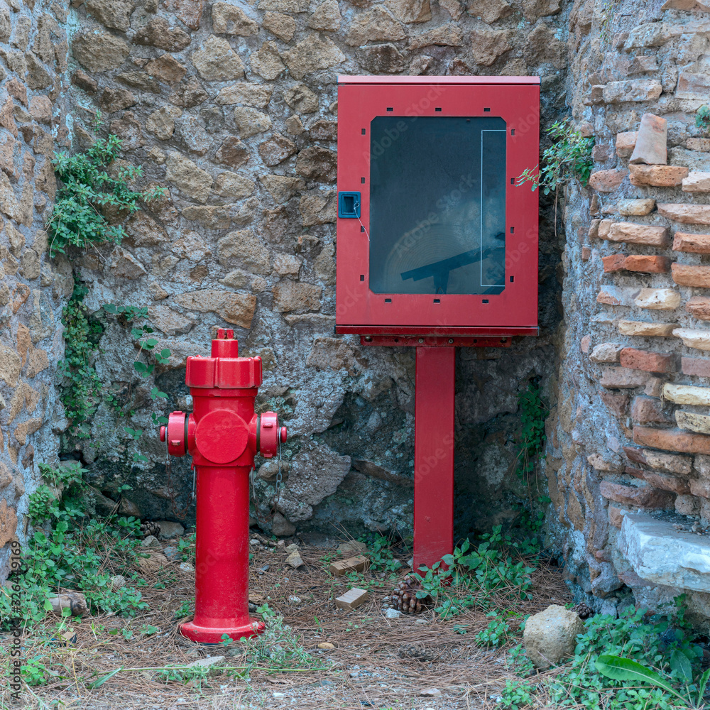 Old street fire hydrant to extinguish a fire in the streets of the ...