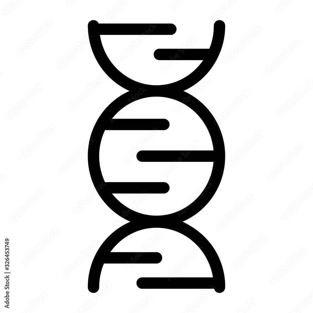 DNA Helix Molecule icon illustration. Genetics, gene, human genome ...