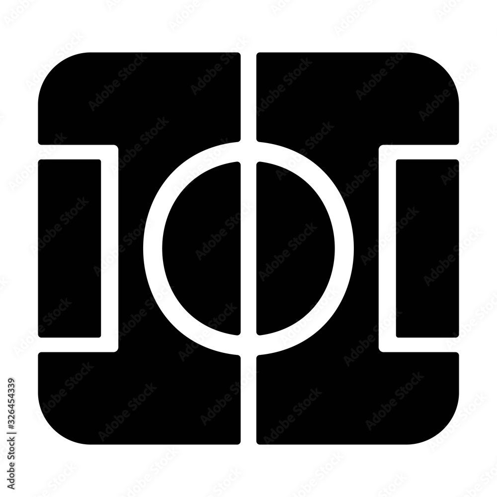 Football stadium icon. Soccer pitch, football field, sport playground ...