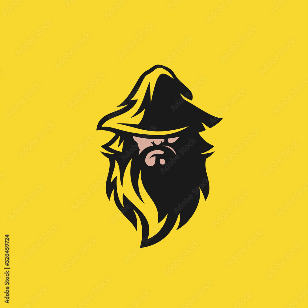 wizard logo design vector illustration Stock Vector | Adobe Stock