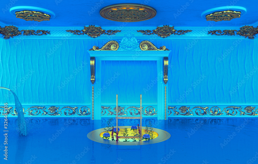 A staircase emerges from a hole in the ground, metaphorical ...