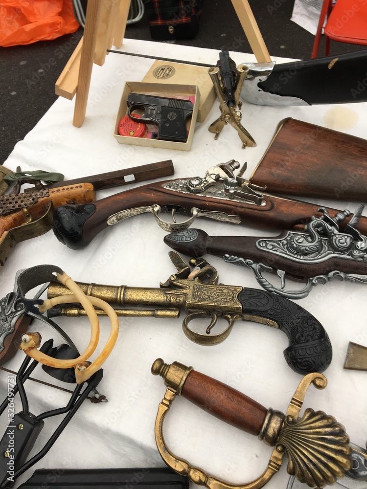 props guns western movie martial arts Stock Photo | Adobe Stock