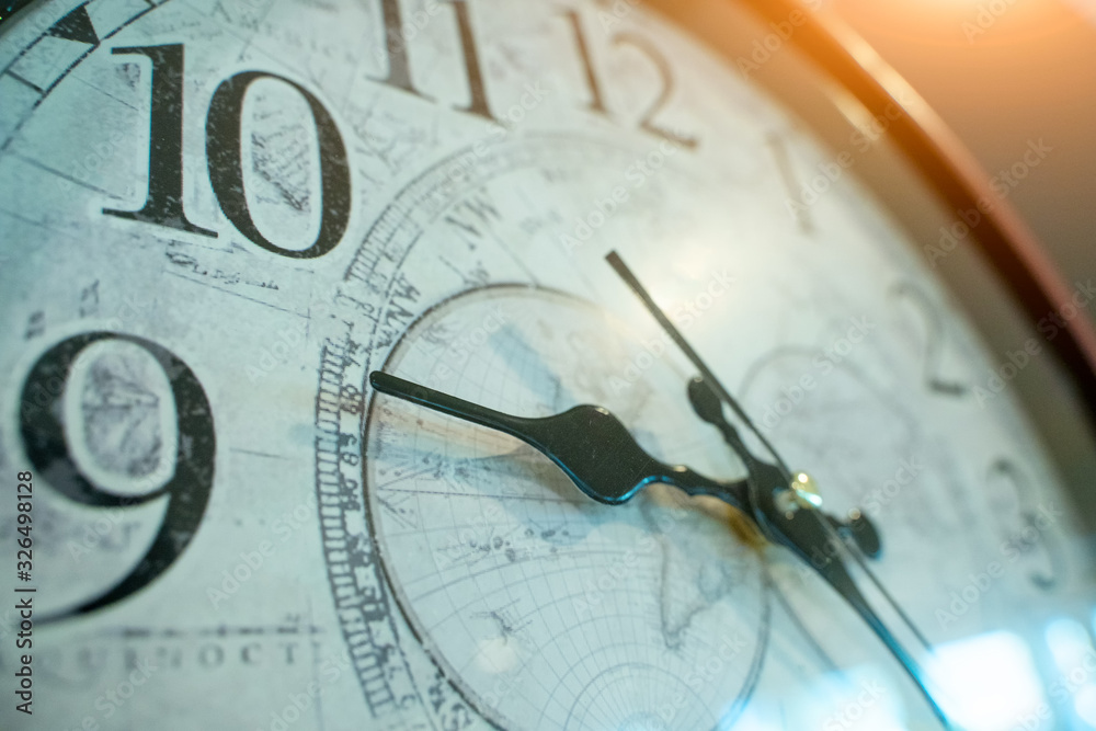 9 o'clock,Old memory time concept,Retro clock timer at 9 o'clock. Stock ...