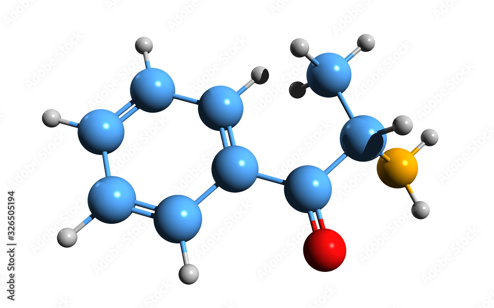 3D image of cathinone skeletal formula - molecular chemical structure ...