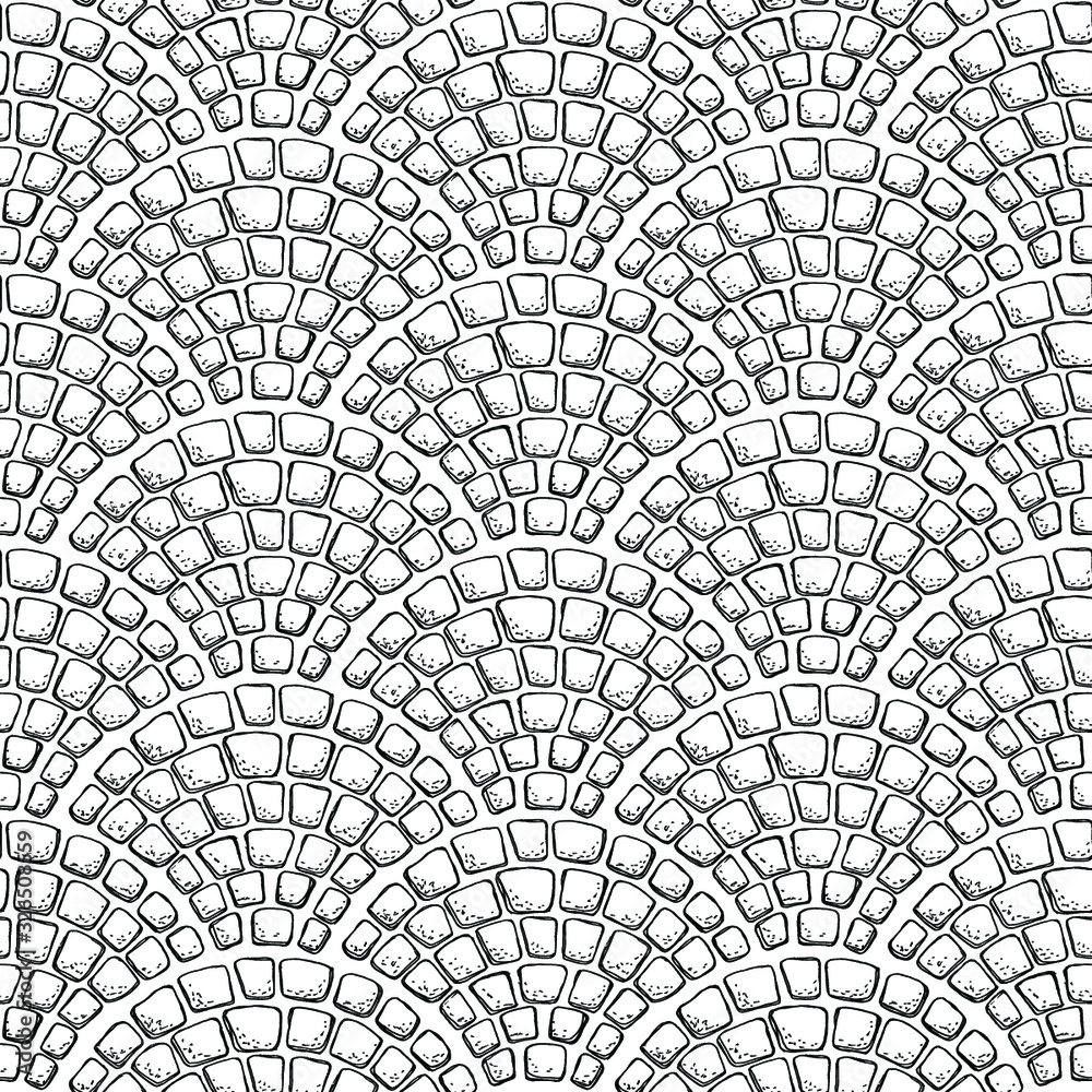 Seamless stonework pattern/ Black and white stone wall texture ...