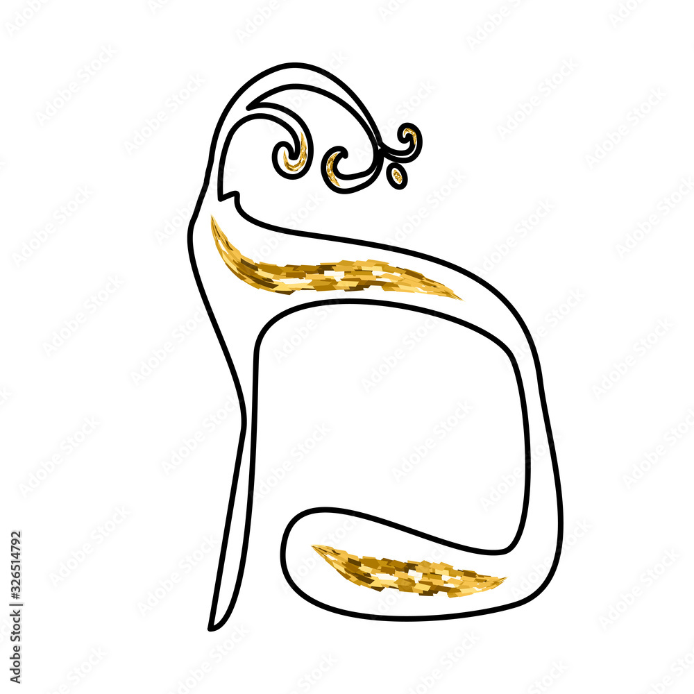 Calligraphic Hebrew alphabet with crowns. Decorative font golden ...